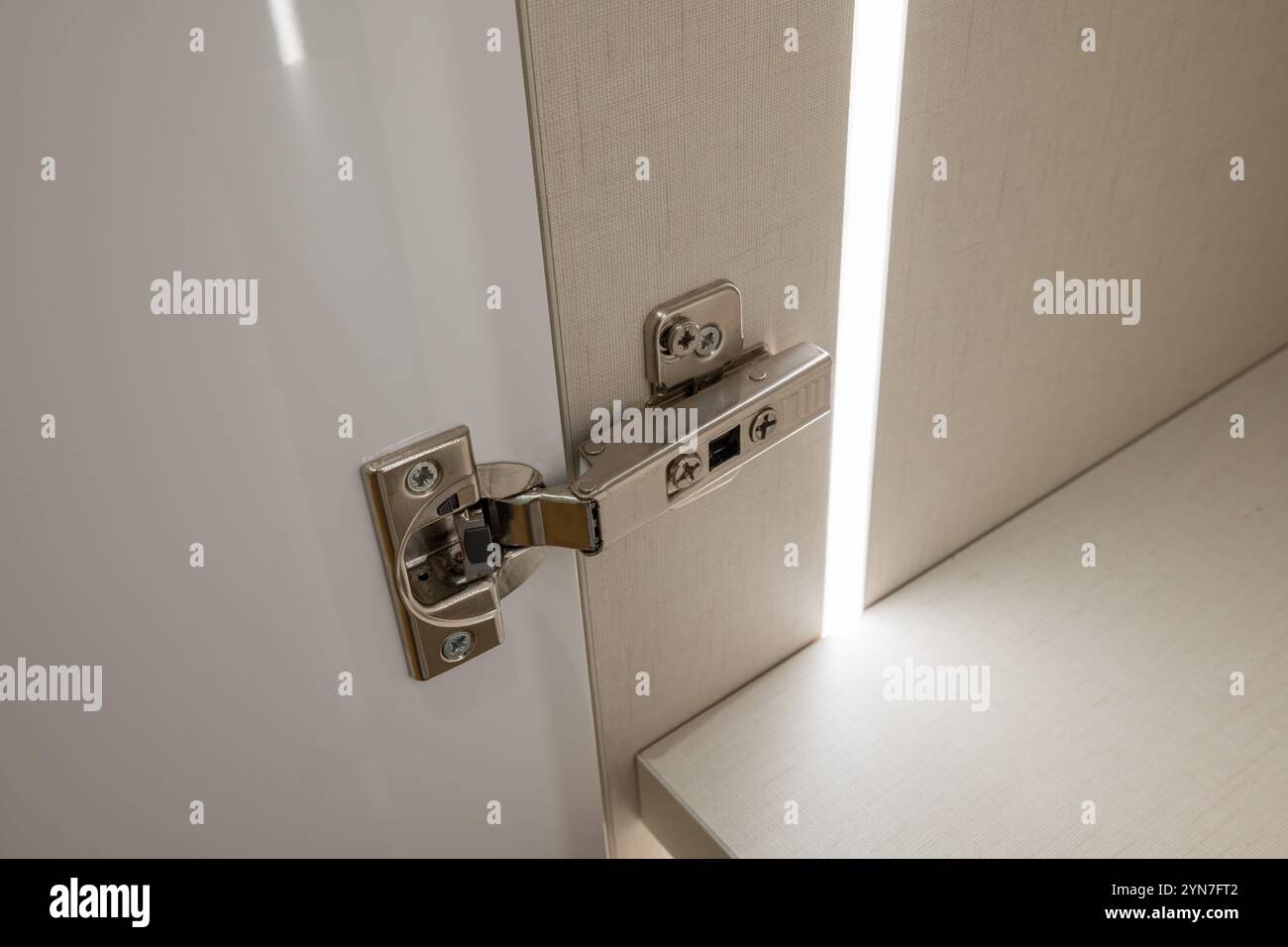 Here is a CloseUp of a Modern Cabinet Hinge that showcases its elegant ...