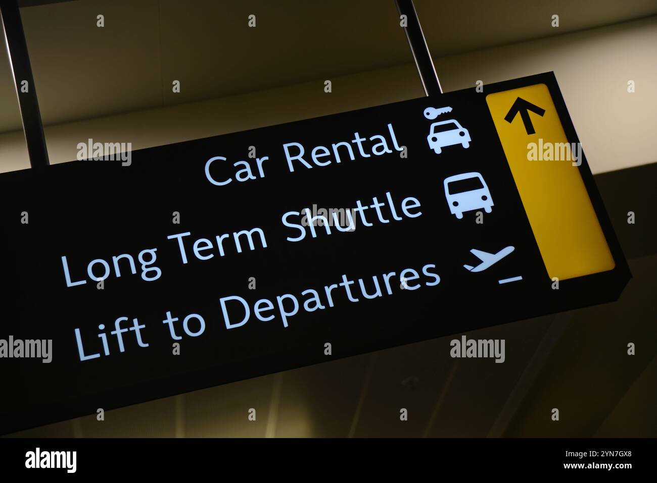 Airport signage for other transport options after arrival Stock Photo ...