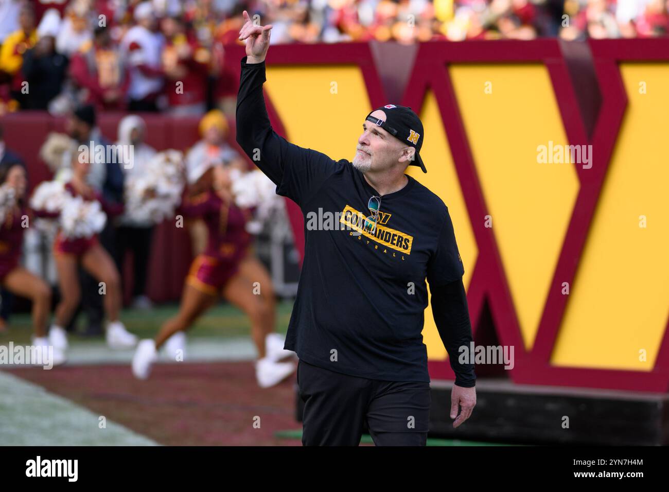 Landover, MD, USA. 24th Nov, 2024. Washington Commanders head coach Dan ...