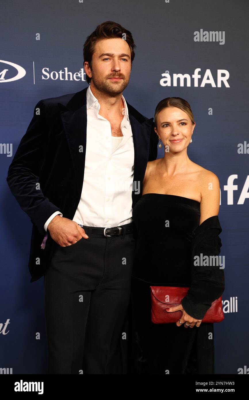 Brandon Sklenar, Courtney Salviolo at arrivals for amfAR s Inaugural ...