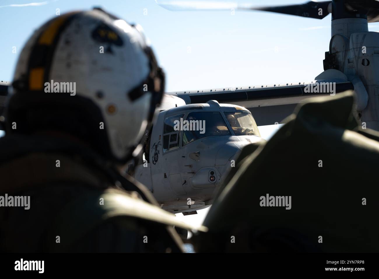 A U.S. Marine Corps MV-22B Osprey, attached to Marine Medium Tiltrotor ...
