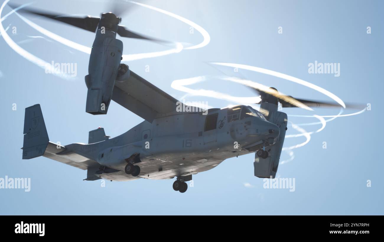 A U.S. Marine Corps MV-22B Osprey, attached to Marine Medium Tiltrotor ...