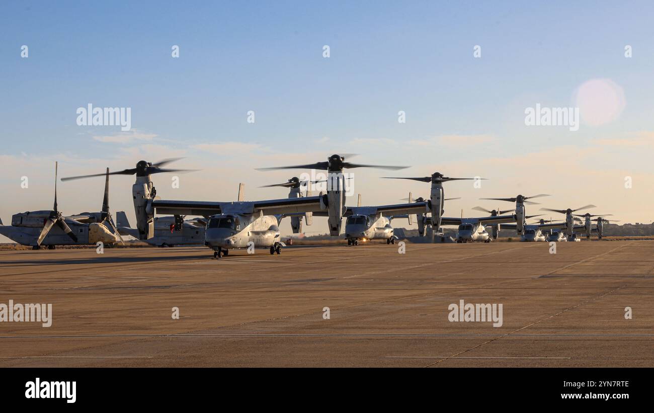 U.S. Marine Corps MV-22B Ospreys attached to Marine Medium Tiltrotor ...
