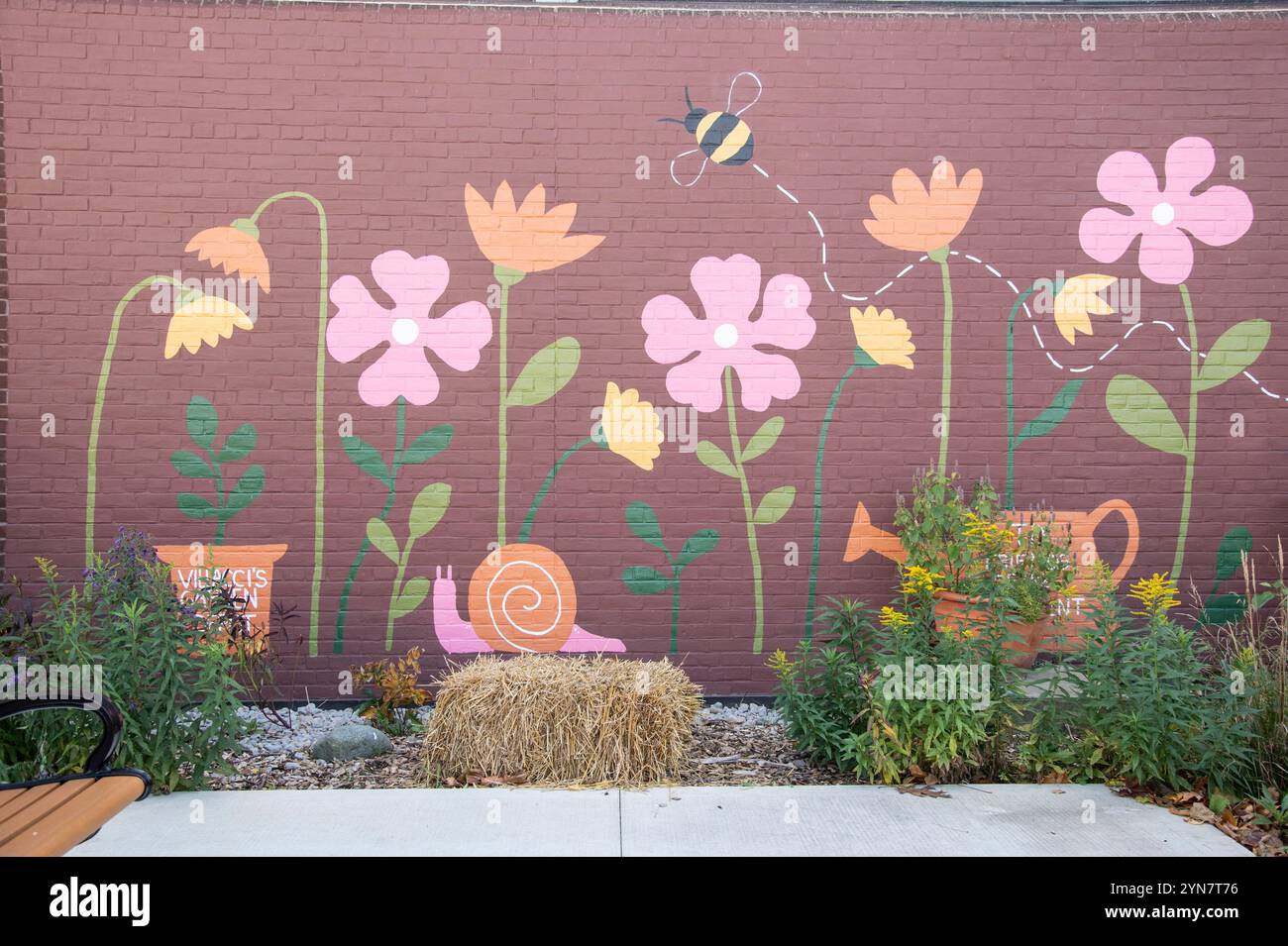 Floral garden mural at the Variety Village on Danforth Avenue in ...
