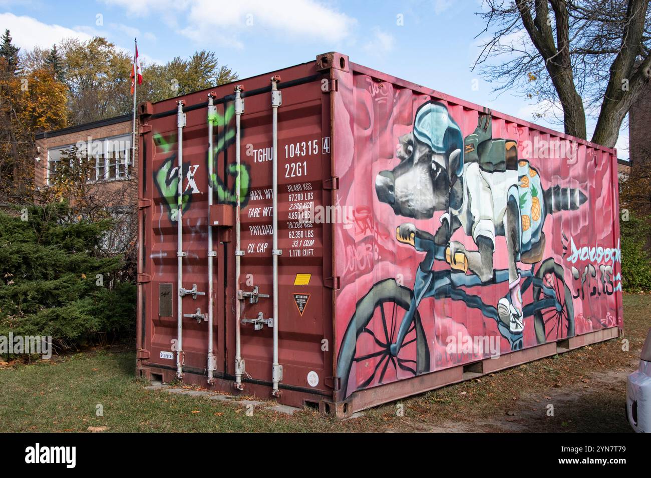 Scarborough Cycles mural on a shipping container at Birchmount Park in ...