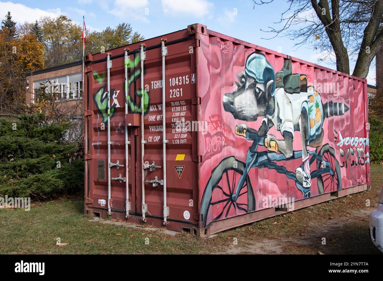Scarborough Cycles mural on a shipping container at Birchmount Park in ...
