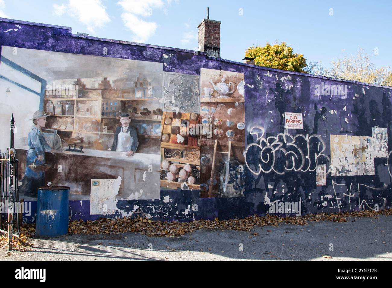 Historic shopping inside a general store mural on Kingston Road in ...