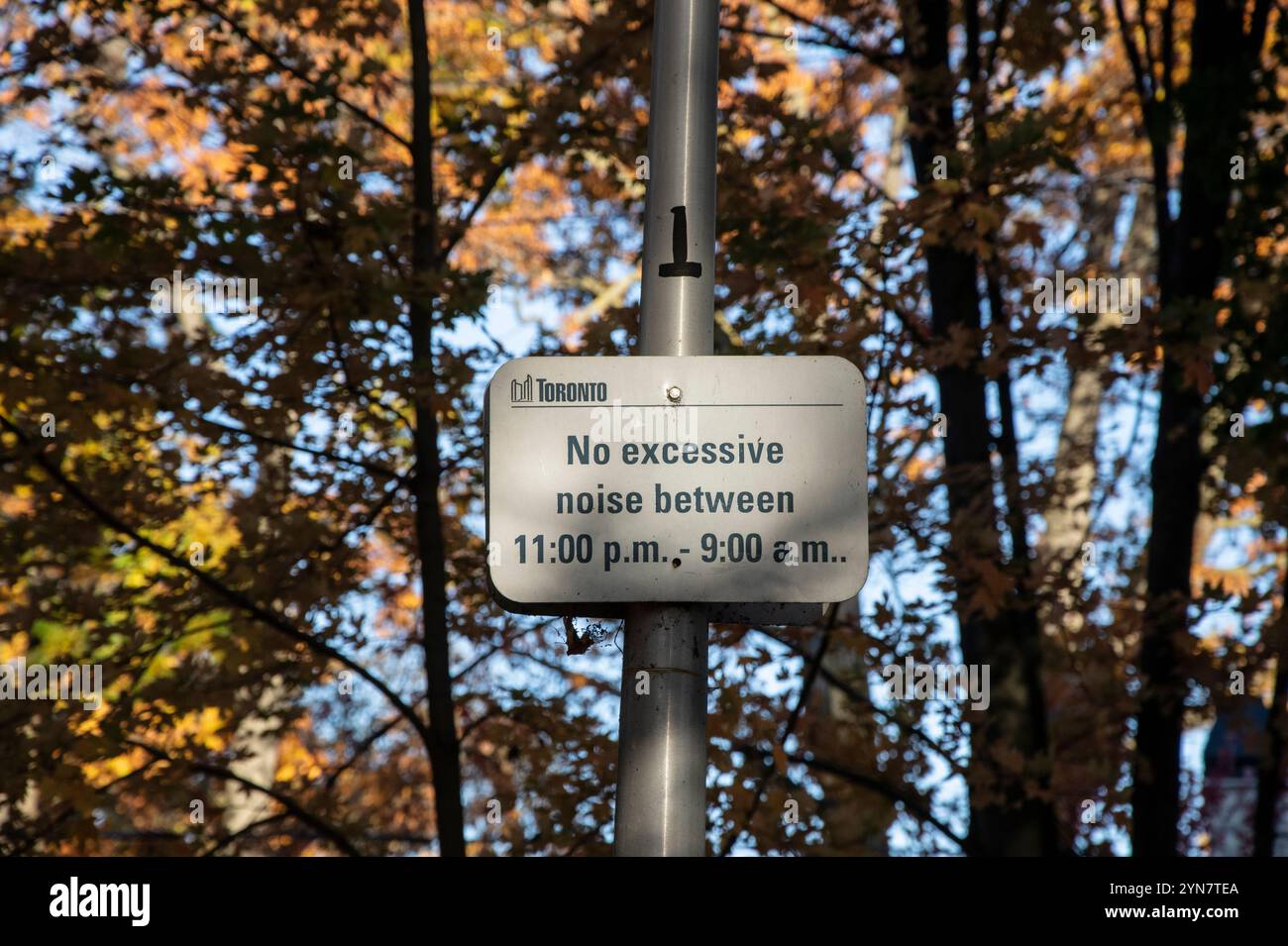 No excessive noise sign at Balmy Beach in Scarborough, Toronto, Ontario ...