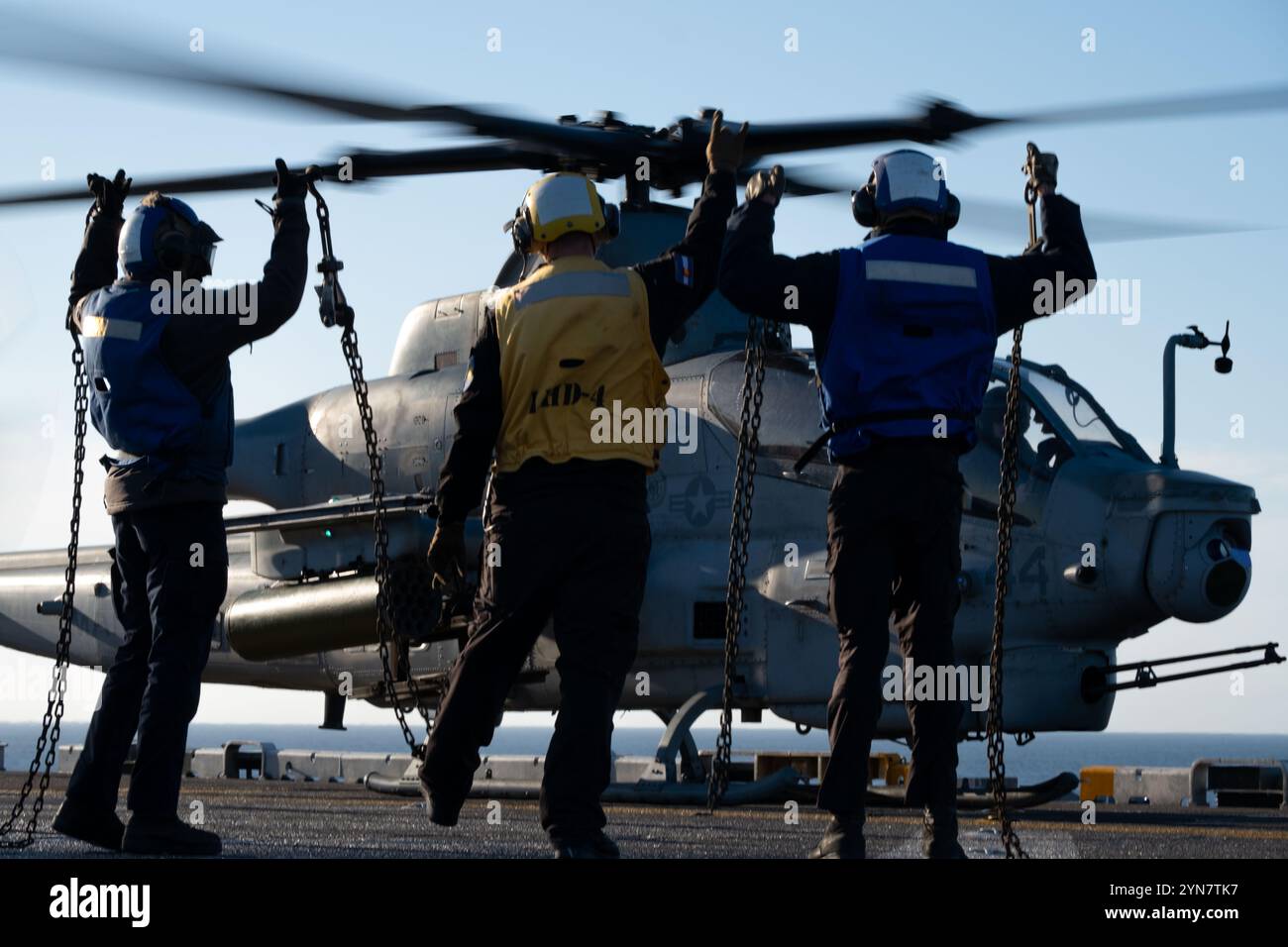 Sailors assigned to the Wasp-class amphibious assault ship USS Boxer ...