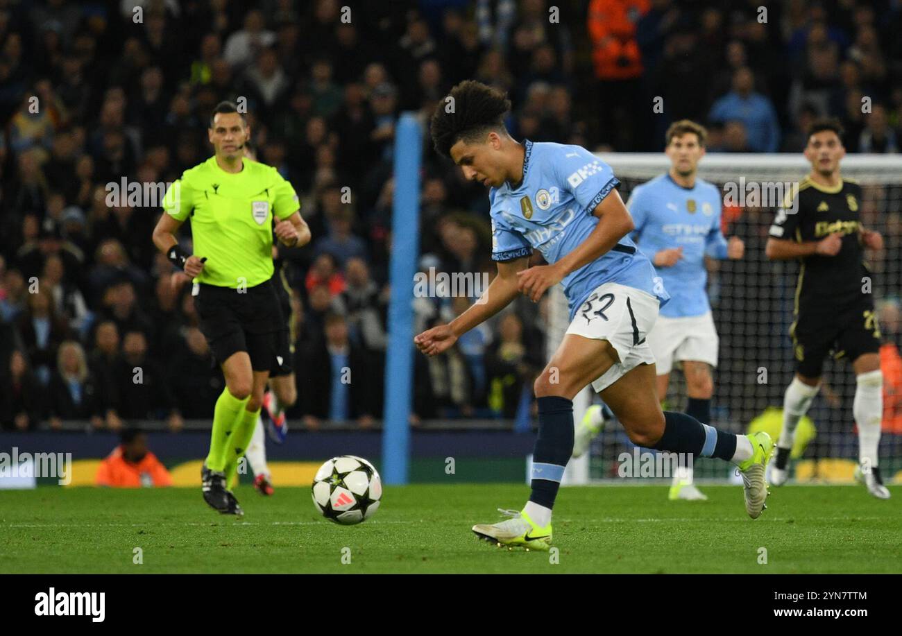 Rico Lewis in action during the UEFA 2024 Champions League group match ...
