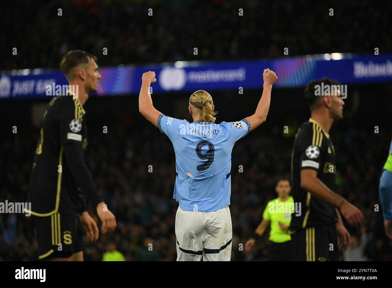 in action during the UEFA 2024 Champions League group match between ...