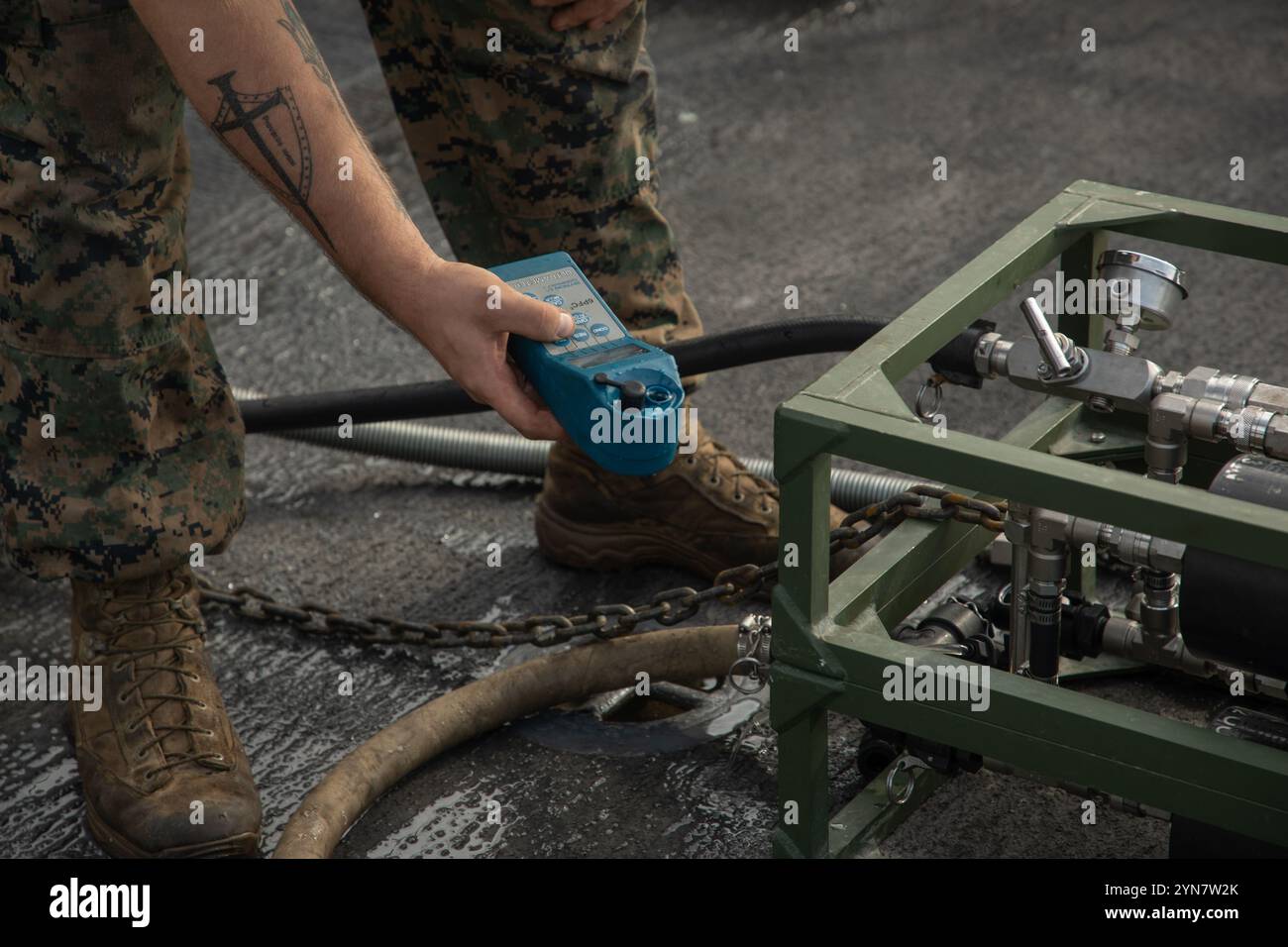 A U.S. Marine with Combat Logistic Battalion 24, 24th Marine ...