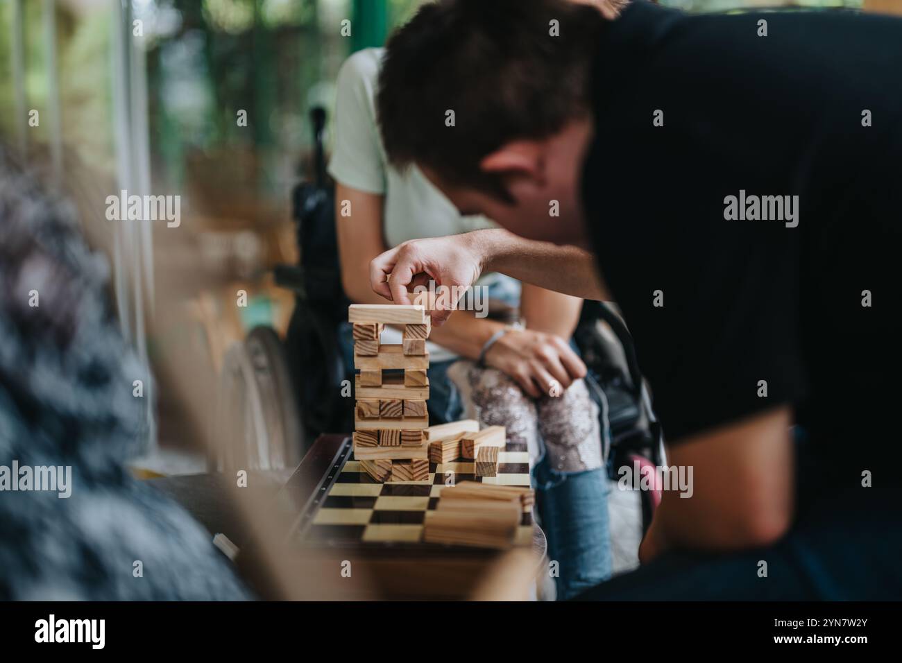 Happiness family children playing block hi-res stock photography and ...