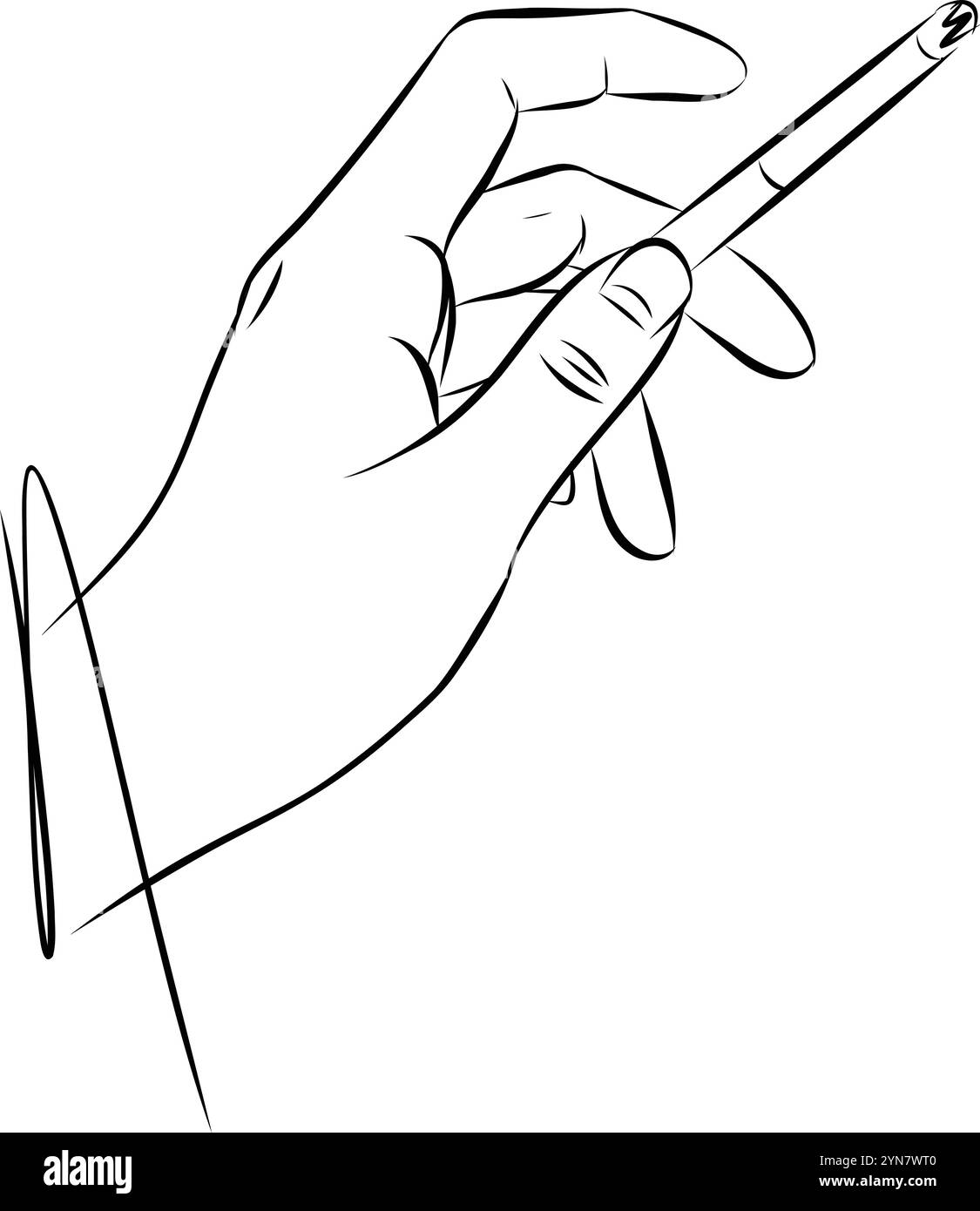Holding cigarette illustration Cut Out Stock Images & Pictures - Alamy