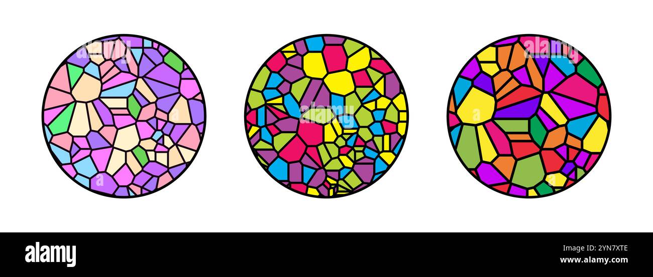 Set stained glass colored Stock Vector Images - Alamy