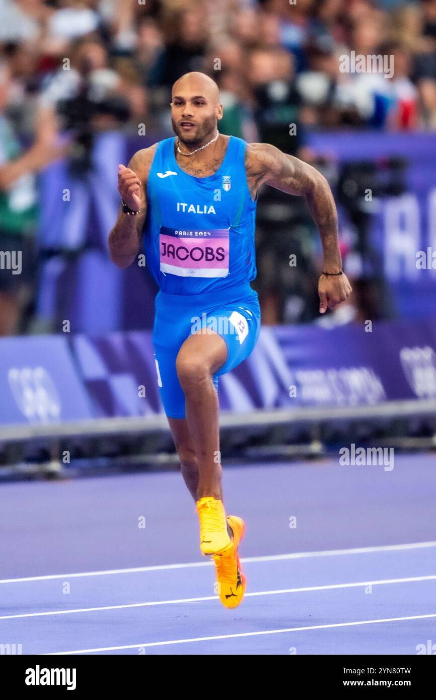 Marcell Jacobs (ITA) competes in the Men's 100 meters semi-finals at ...