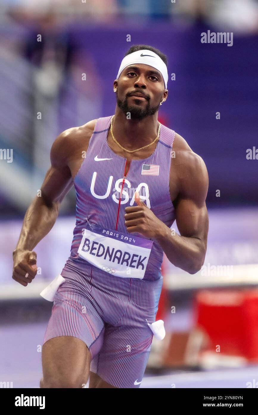 Kenny Bednarek (USA) competes in the Men's 100 meters semi-finals at ...