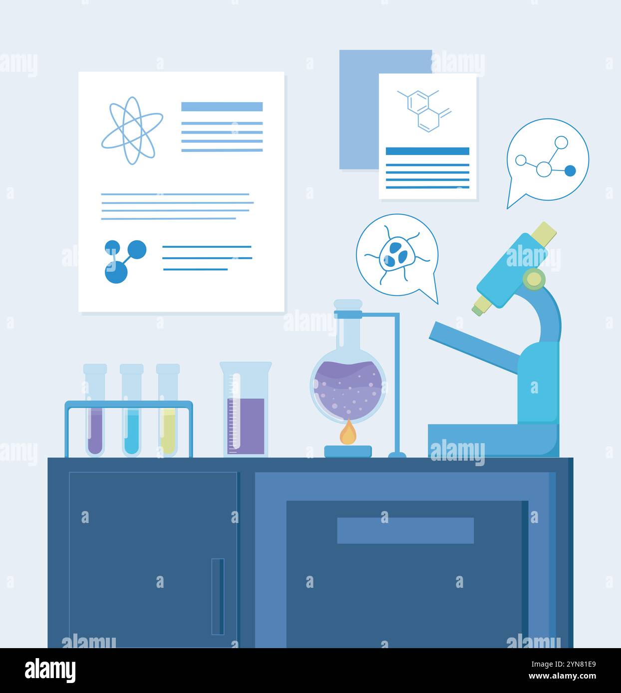 Laboratory room concept. Equipment for scientific and chemical ...