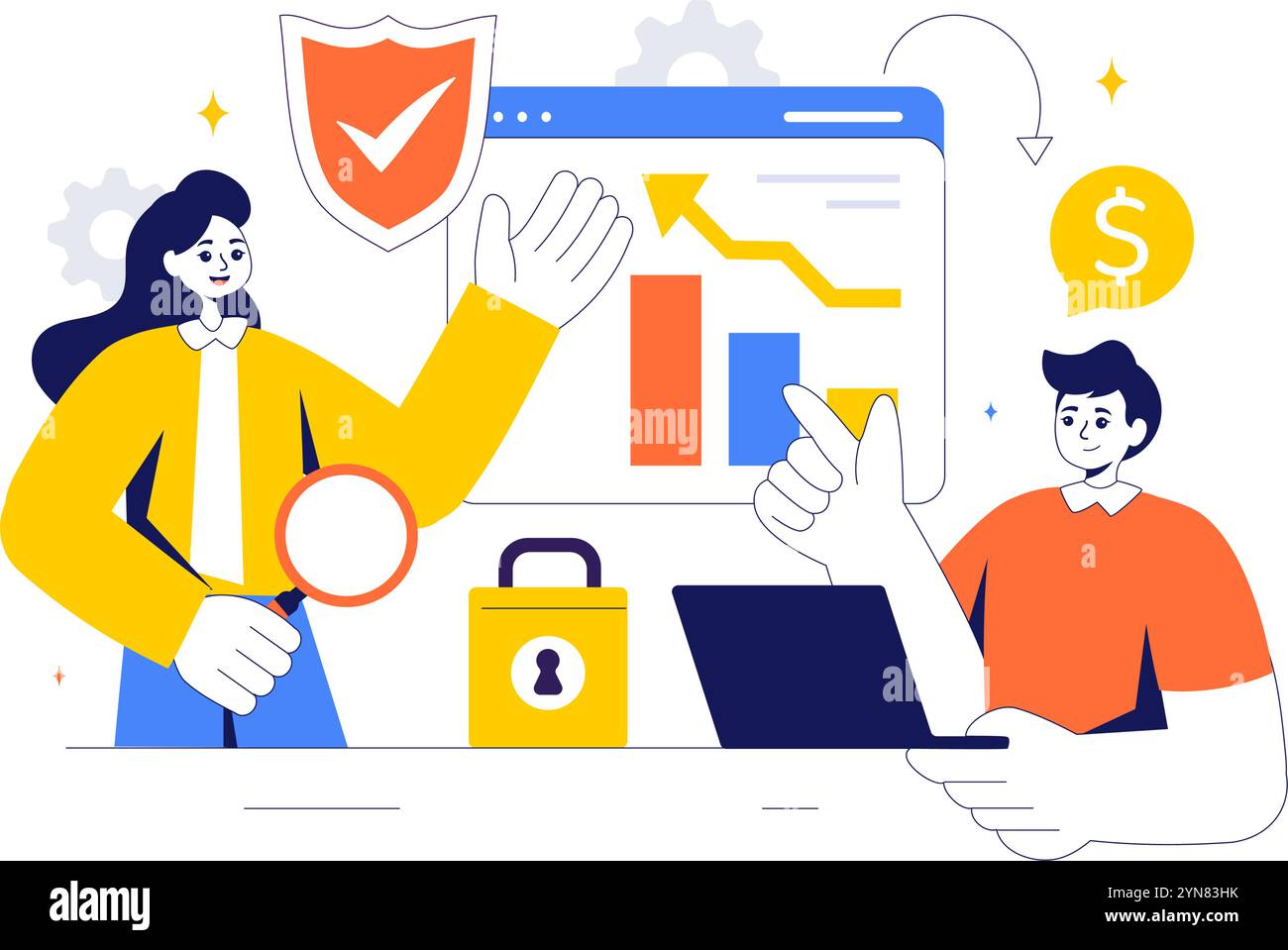 Cyber Threat Analysis Vector Illustration featuring Vulnerability ...