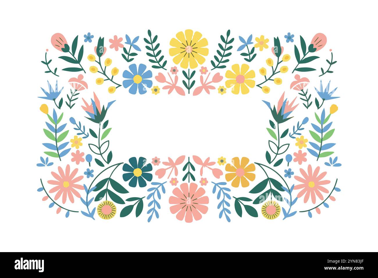 Engraving flower frame Cut Out Stock Images & Pictures - Alamy