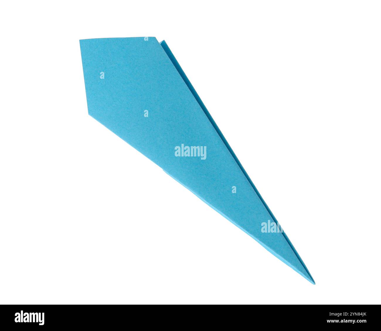 One handmade light blue paper plane isolated on white Stock Photo - Alamy