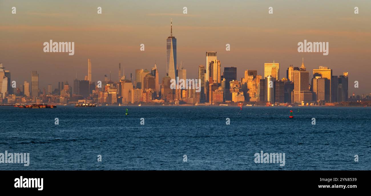 New York skyline of World Trade Center. One World Trade Center. New ...