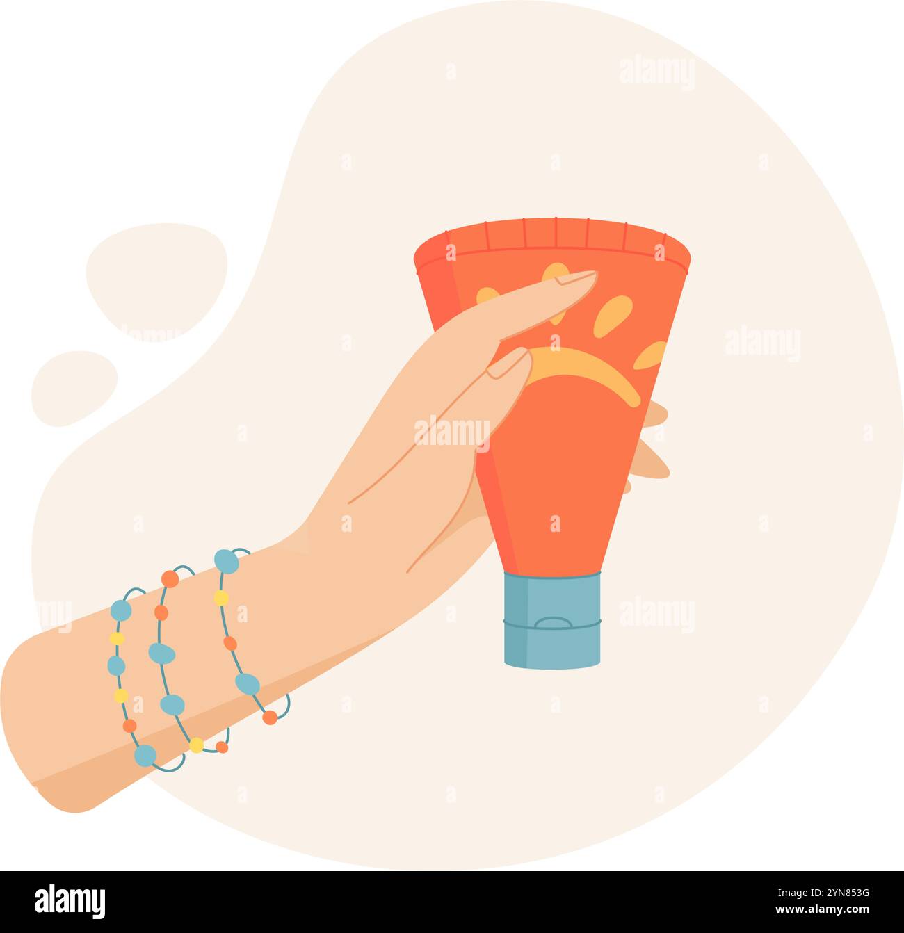 Hand Hold Sunscreen Cream Bottle Stock Vector Image & Art - Alamy