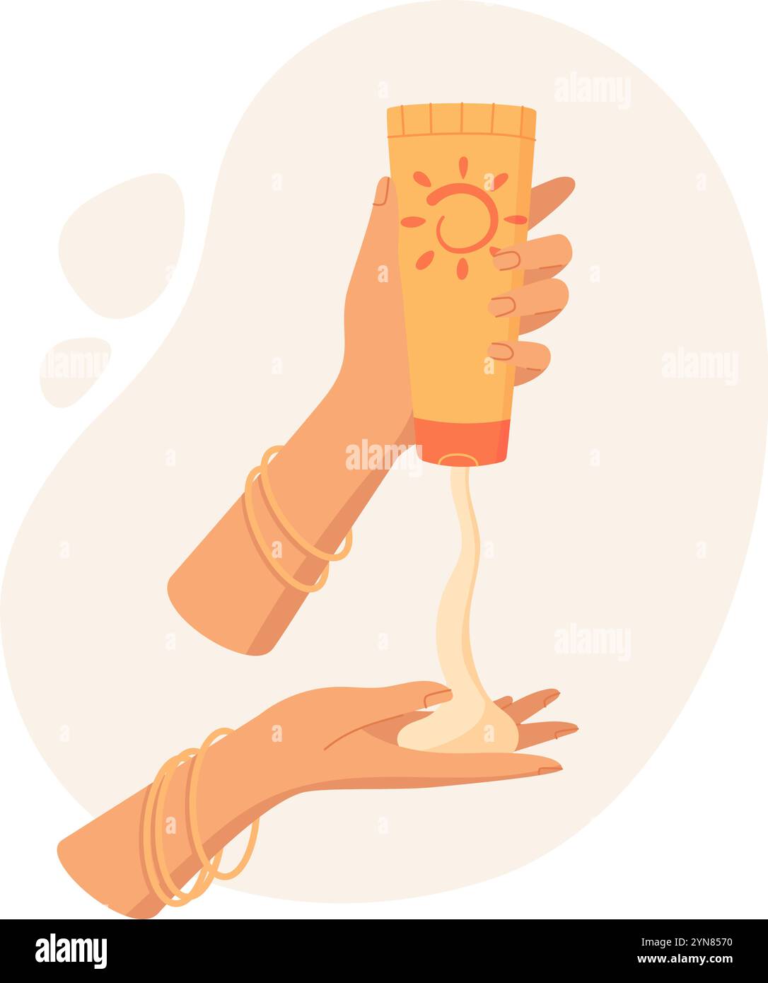 Apply sunscreen Stock Vector Images - Alamy