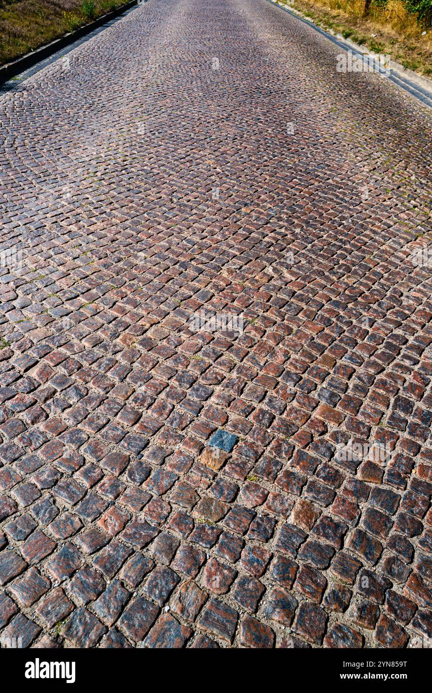 Stone road pattern background. Cobblestone pavement background ...