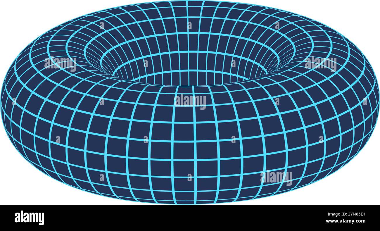 Y2k 3d Wireframe Torus Stock Vector Image & Art - Alamy
