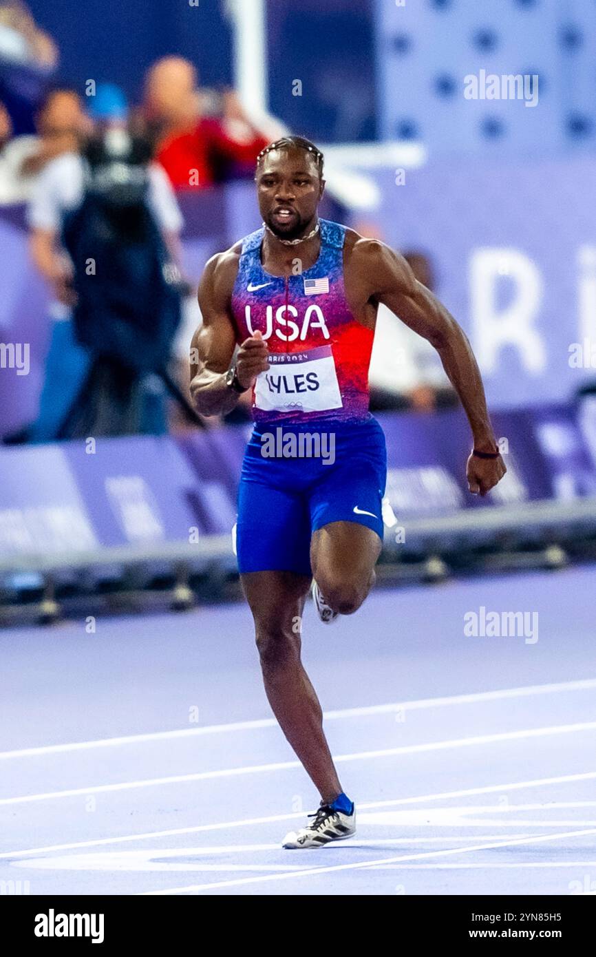 Noah Lyles (USA), wins the gold medal in the Men's 100 finals at the ...