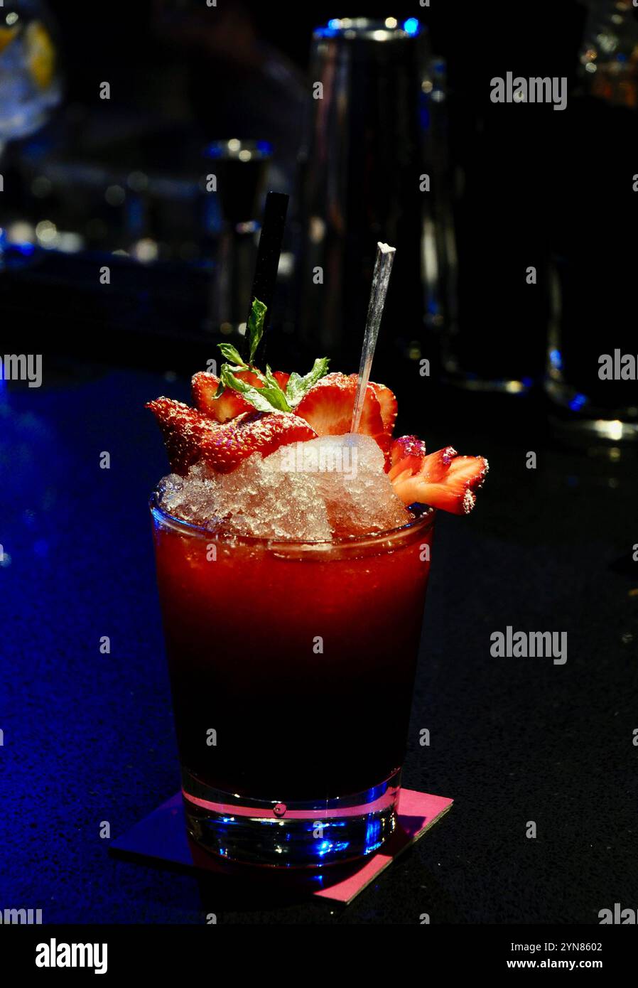 Cocktail, a fruit based Cocktail from a bar in Madrid, Spain Stock ...