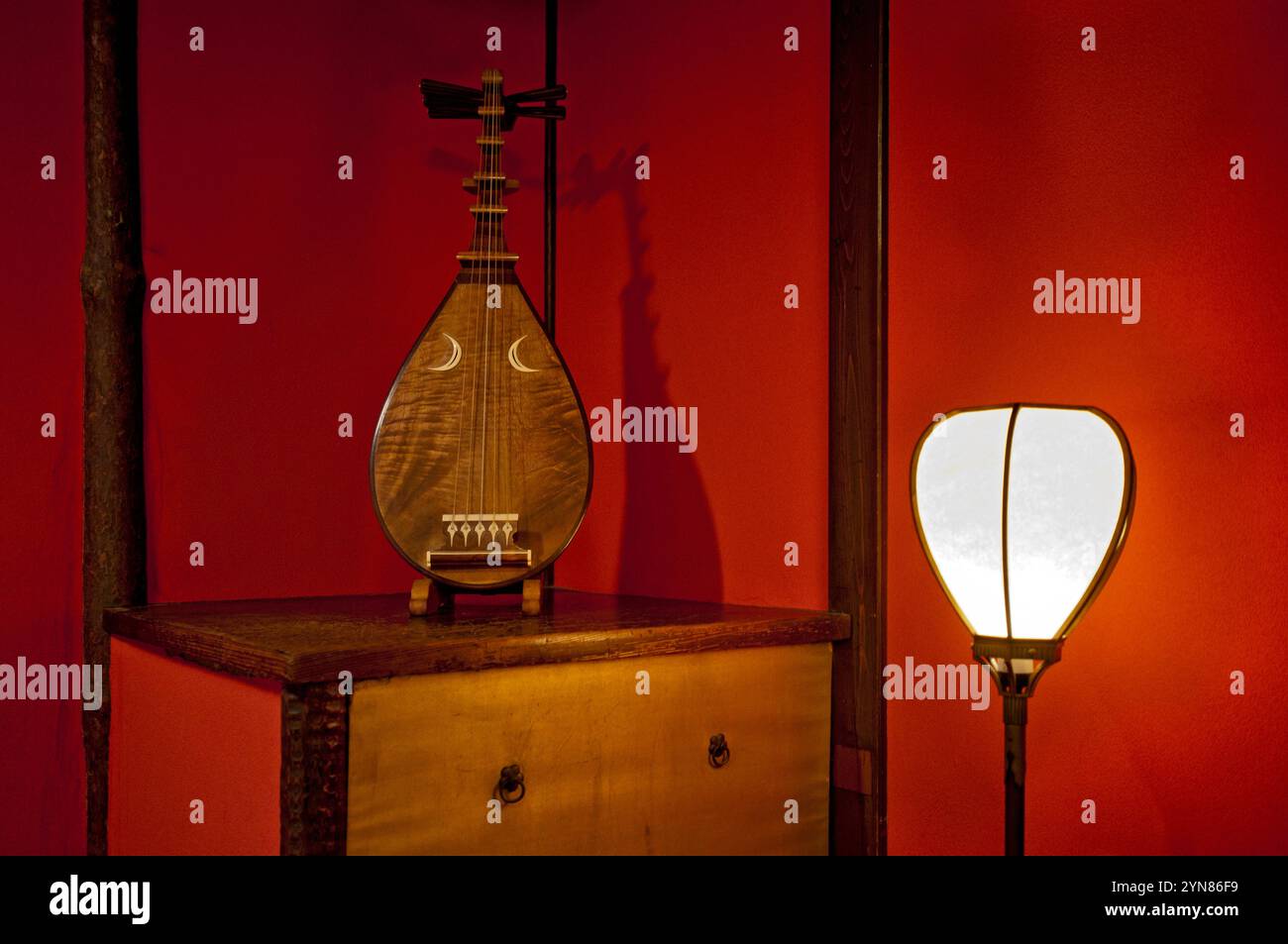 Interior view of the Ochaya Shima historical geisha house in the ...