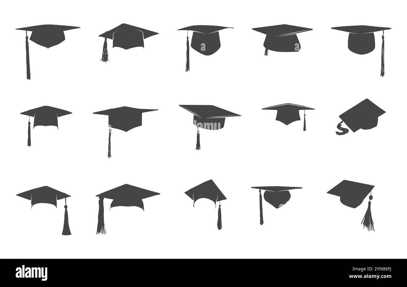 Graduation cap silhouette, Graduation cap vectors, Graduation hat icon, Graduation hat ...