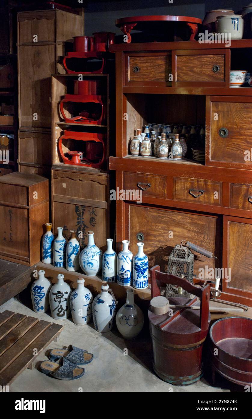 Interior view of the Ochaya Shima historical geisha house in the ...