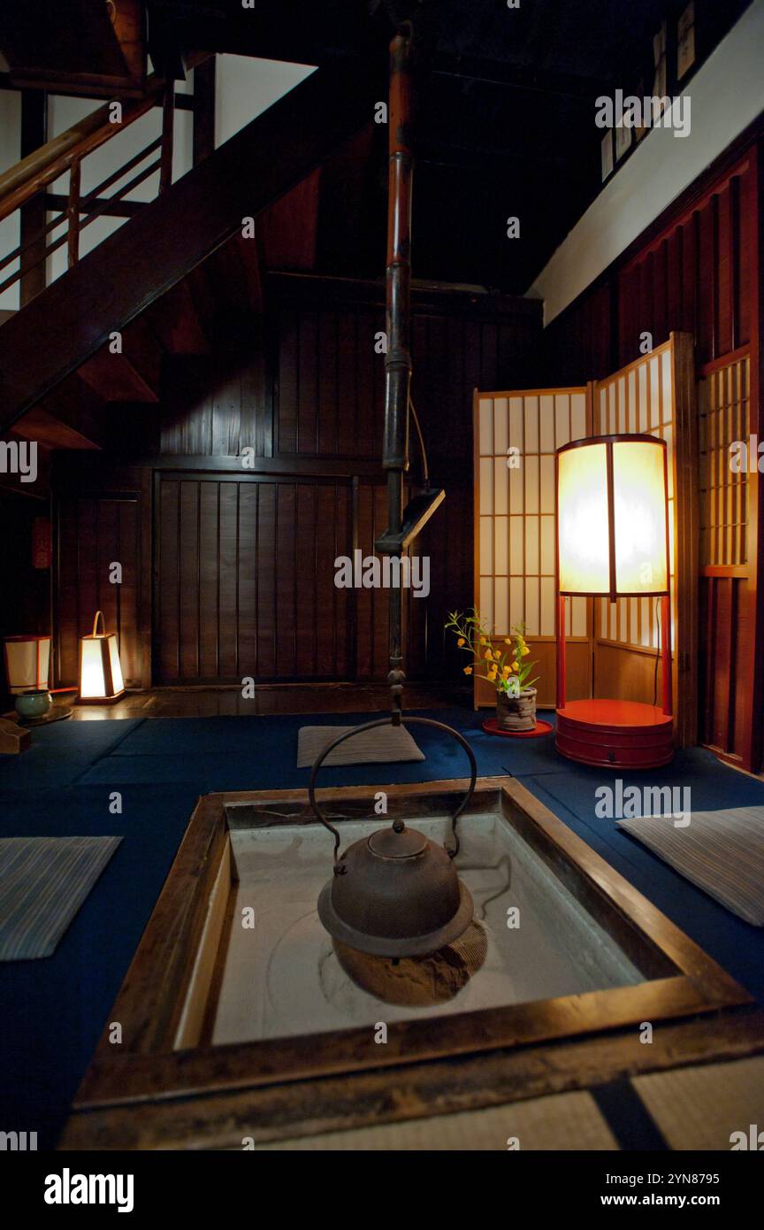 Interior view of the Ochaya Shima historical geisha house in the ...