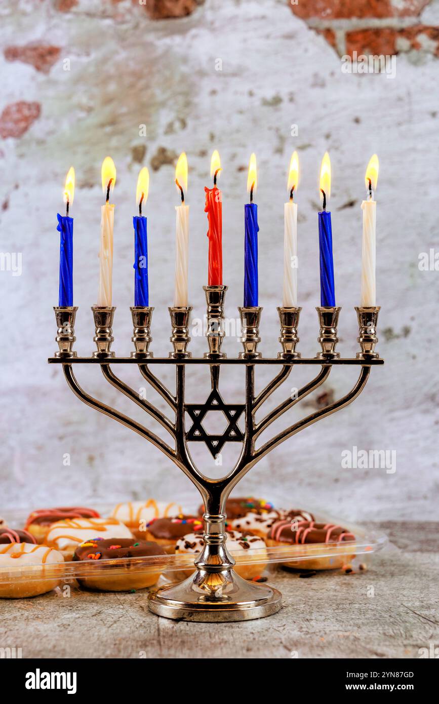 Menorah traditional treats hanukkah hi-res stock photography and images ...