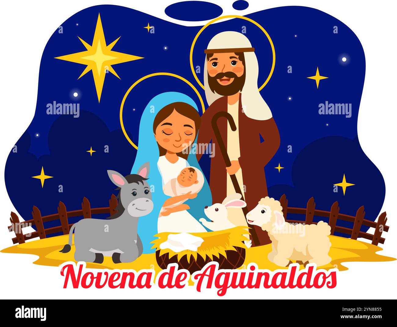 Novena de Aguinaldos Vector Illustration featuring a Holiday Tradition ...