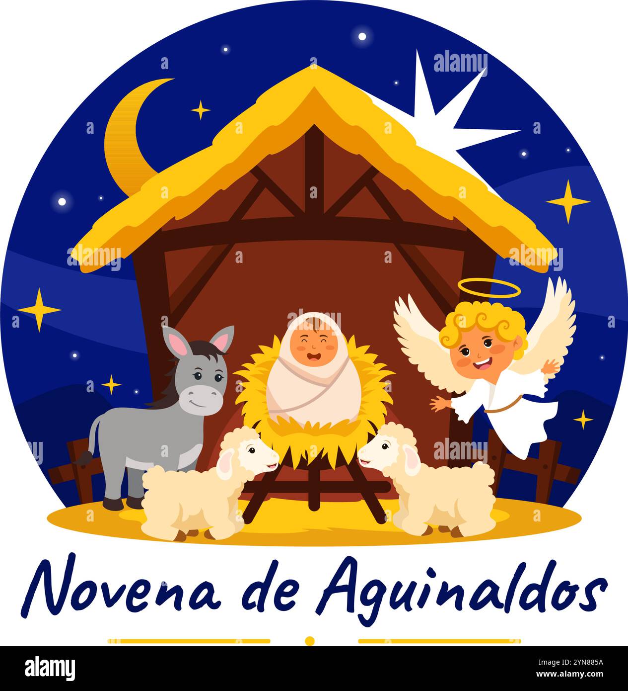 Novena de Aguinaldos Vector Illustration featuring a Holiday Tradition ...