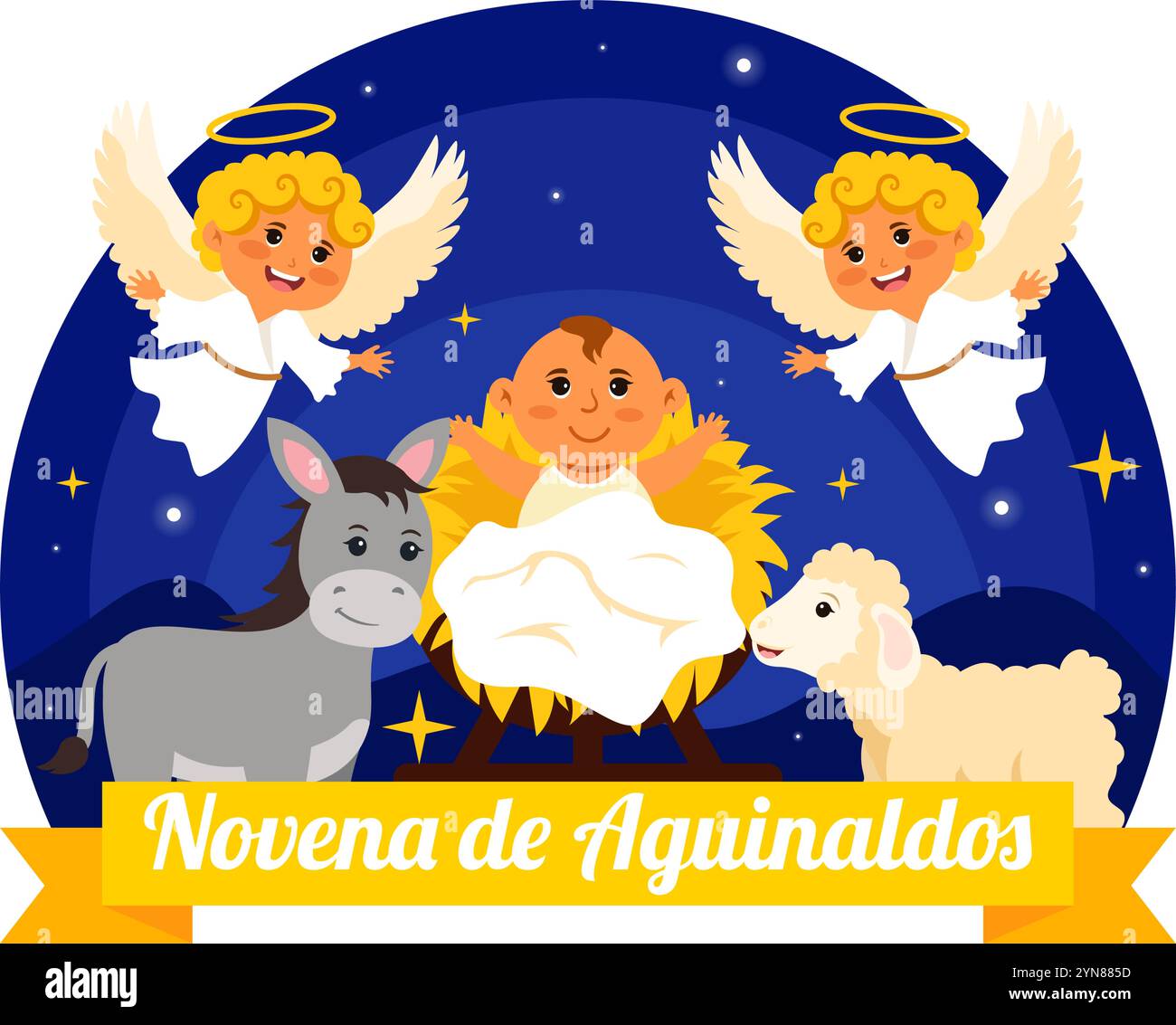 Novena de Aguinaldos Vector Illustration featuring a Holiday Tradition ...