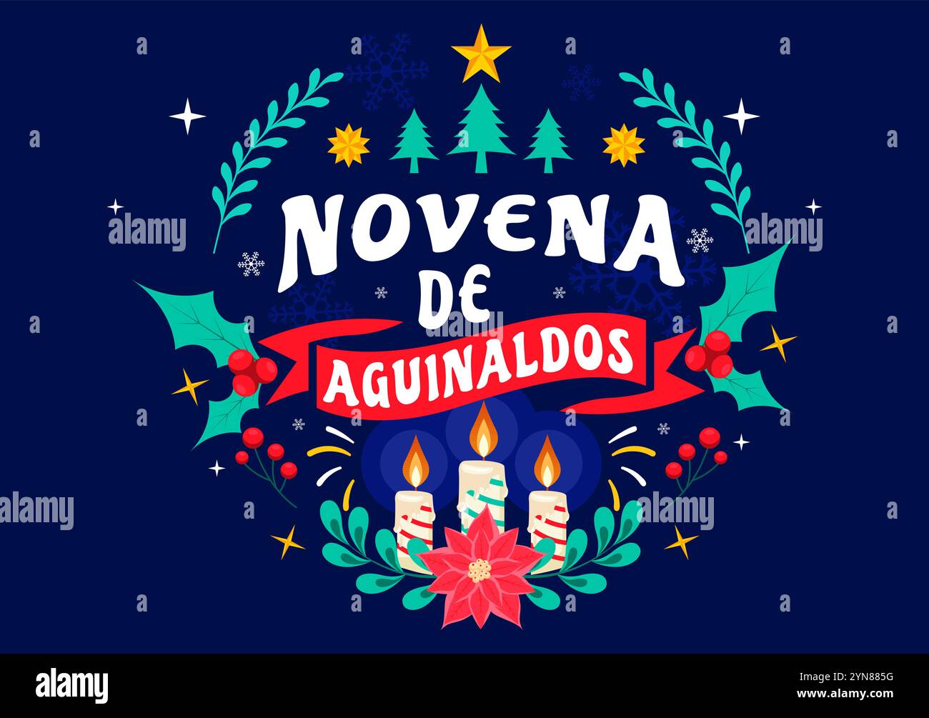 Novena de Aguinaldos Vector Illustration featuring a Holiday Tradition ...