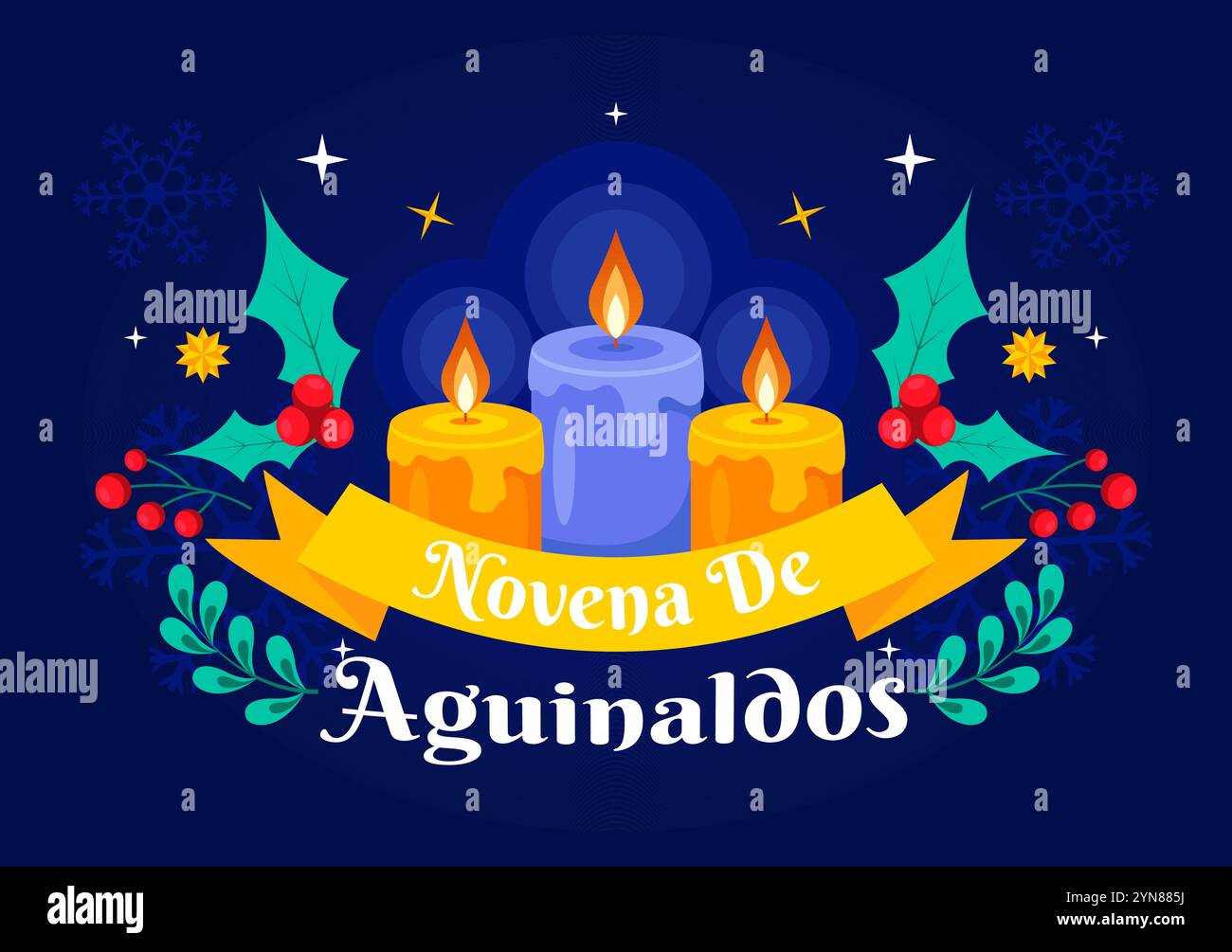 Novena de Aguinaldos Vector Illustration featuring a Holiday Tradition ...