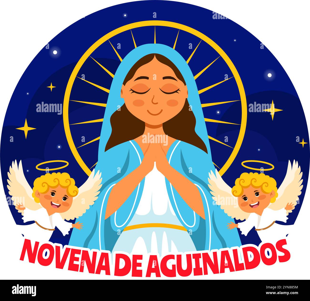 Novena de Aguinaldos Vector Illustration featuring a Holiday Tradition ...