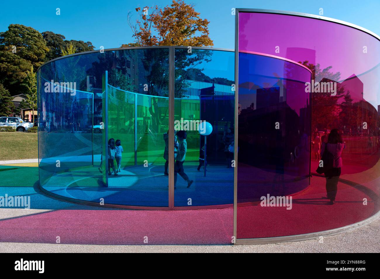 People enjoying a walk through the Color Activity House art ...