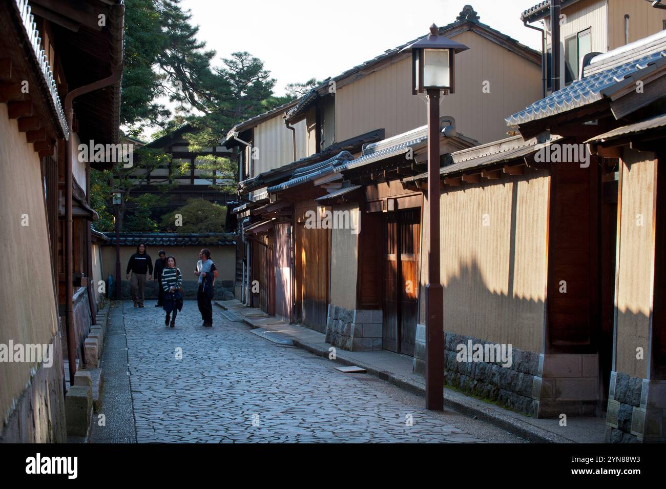 Narrow cobblestone streets of Nagamachi, the historic samurai ...