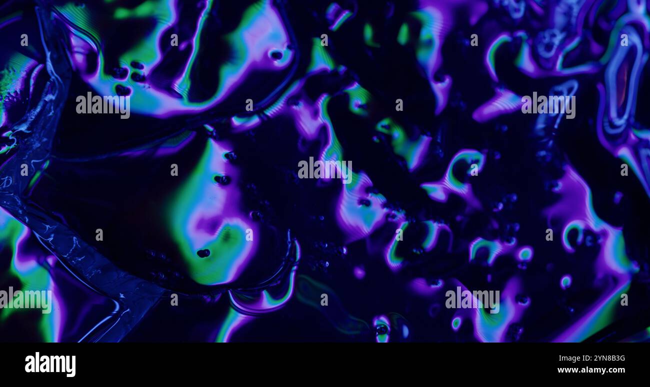 Blue foil. Color variation. Imaginary reflections deformed surface ...