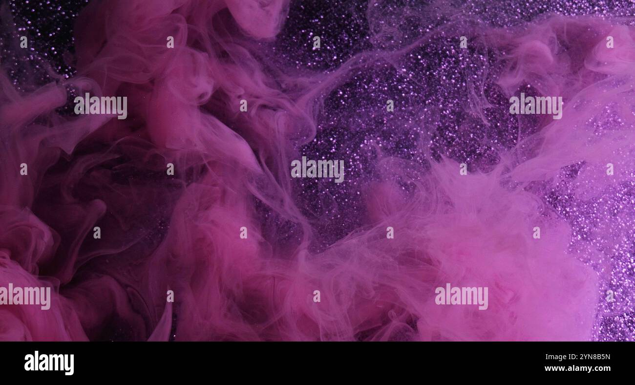 Wet brilliant texture. Bright liquid. Blur purple pink color smoking ...