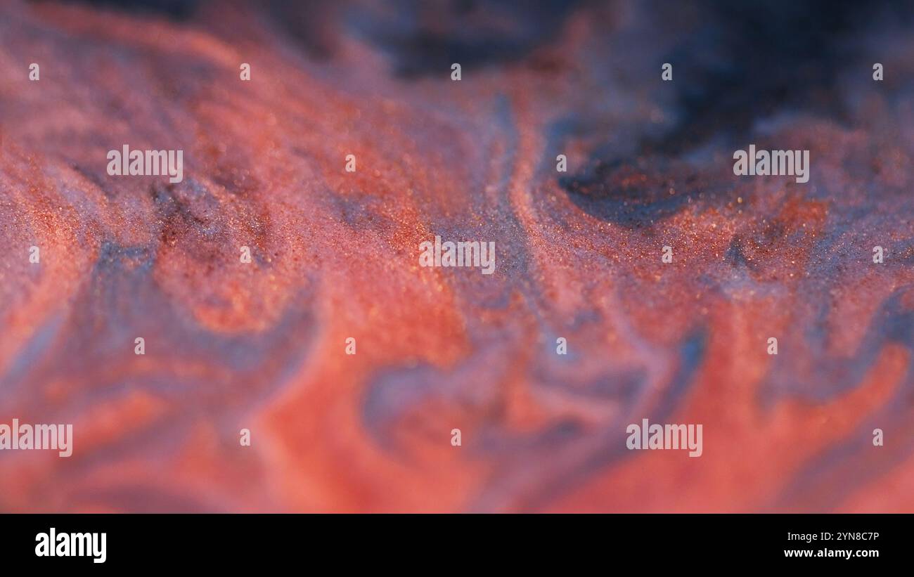 Bubble flow texture. Glitter moisture fluid. Blur fluorescent red color ...