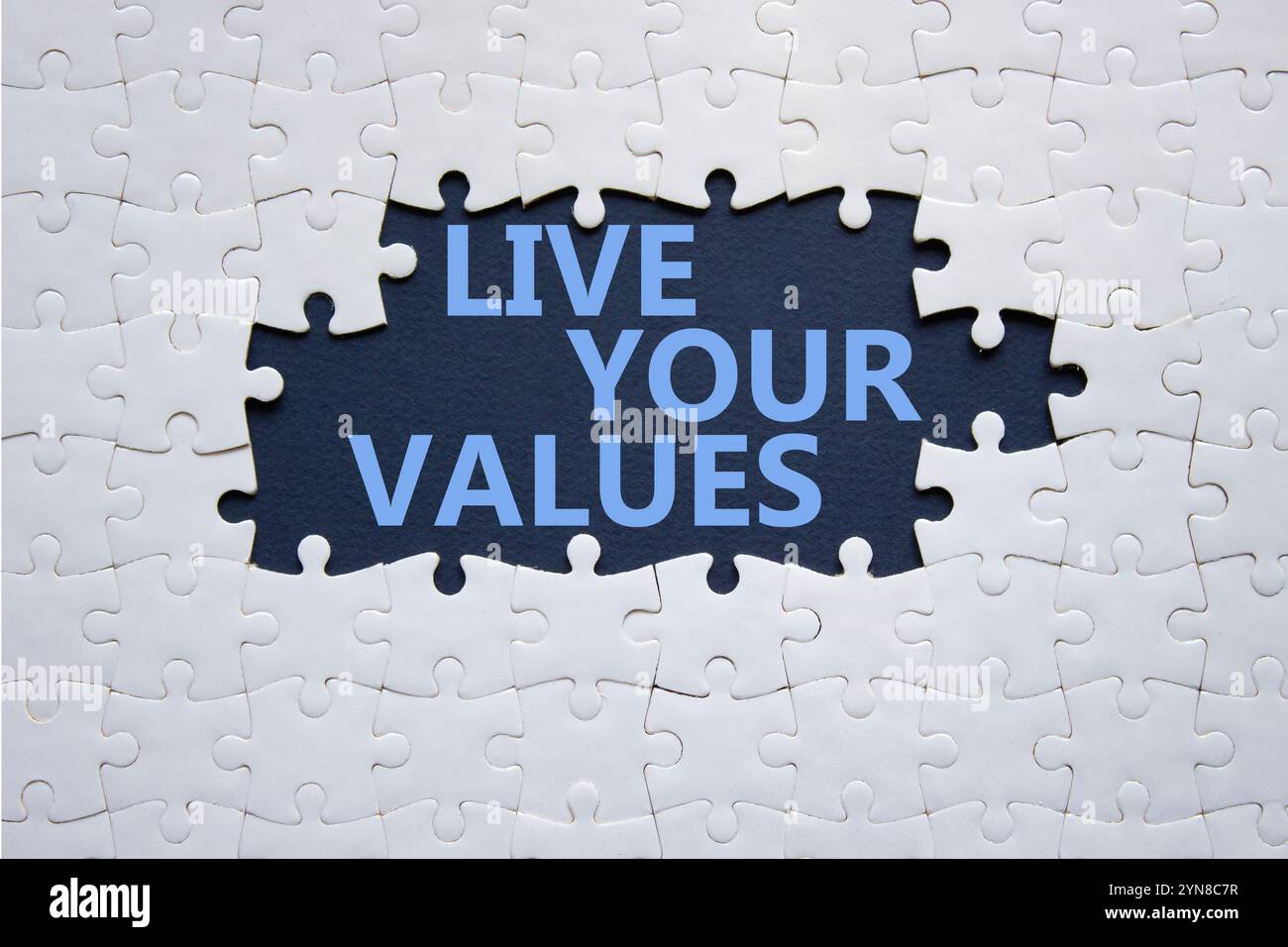 Live your values symbol. Concept words Live your values on white puzzle ...