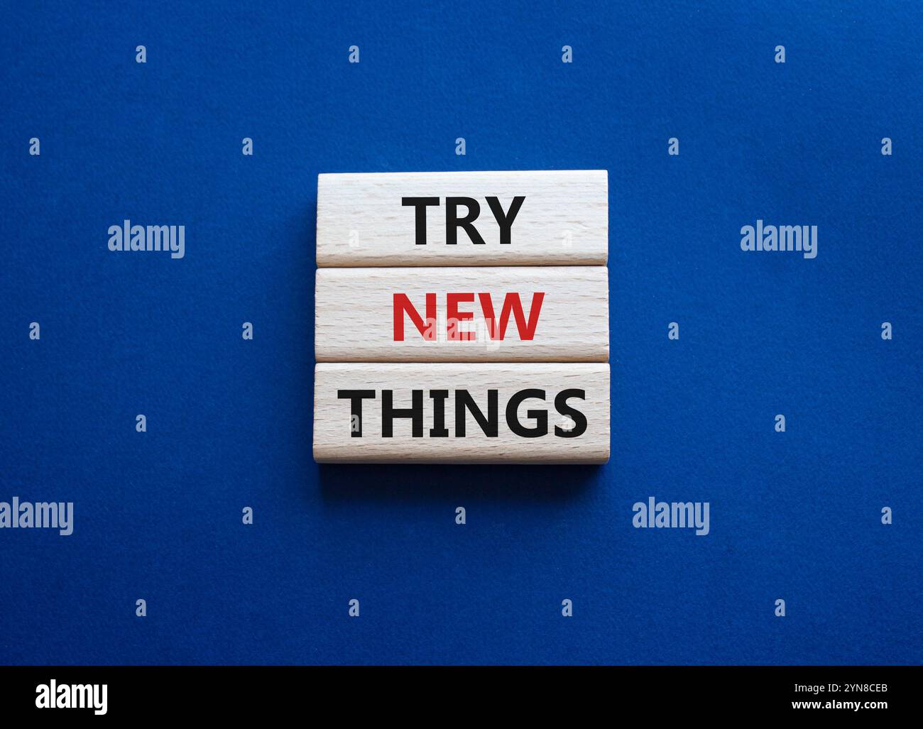Try new Things symbol. Concept words Try new Things on wooden blocks ...